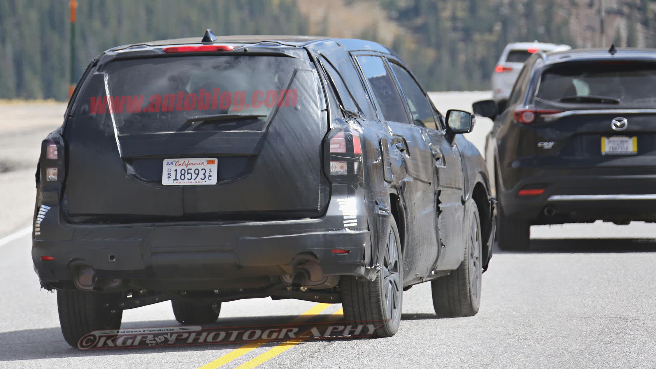 Subaru's three-row Tribeca replacement spotted testing with Explorer ...