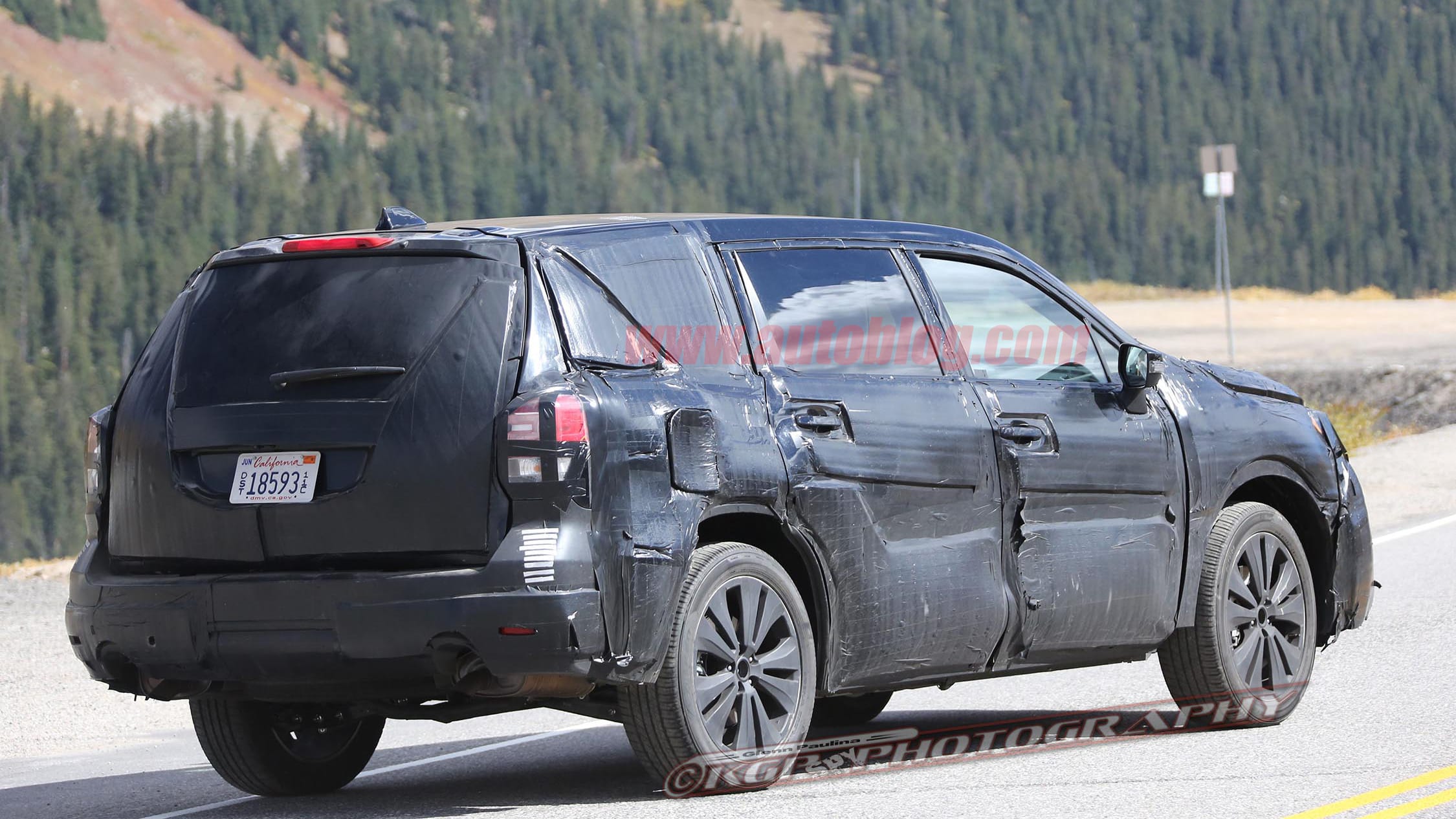 Subaru's three-row Tribeca replacement spotted testing with Explorer ...