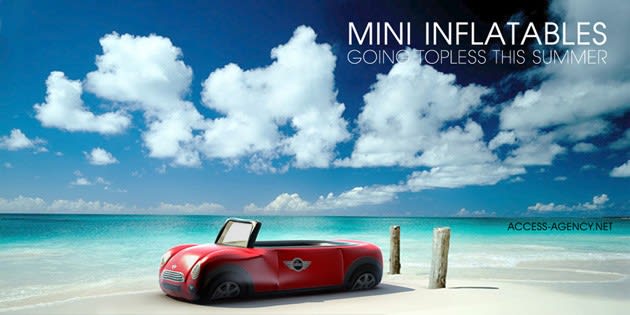 Mini Cooper inflatables ready for car pool duty
