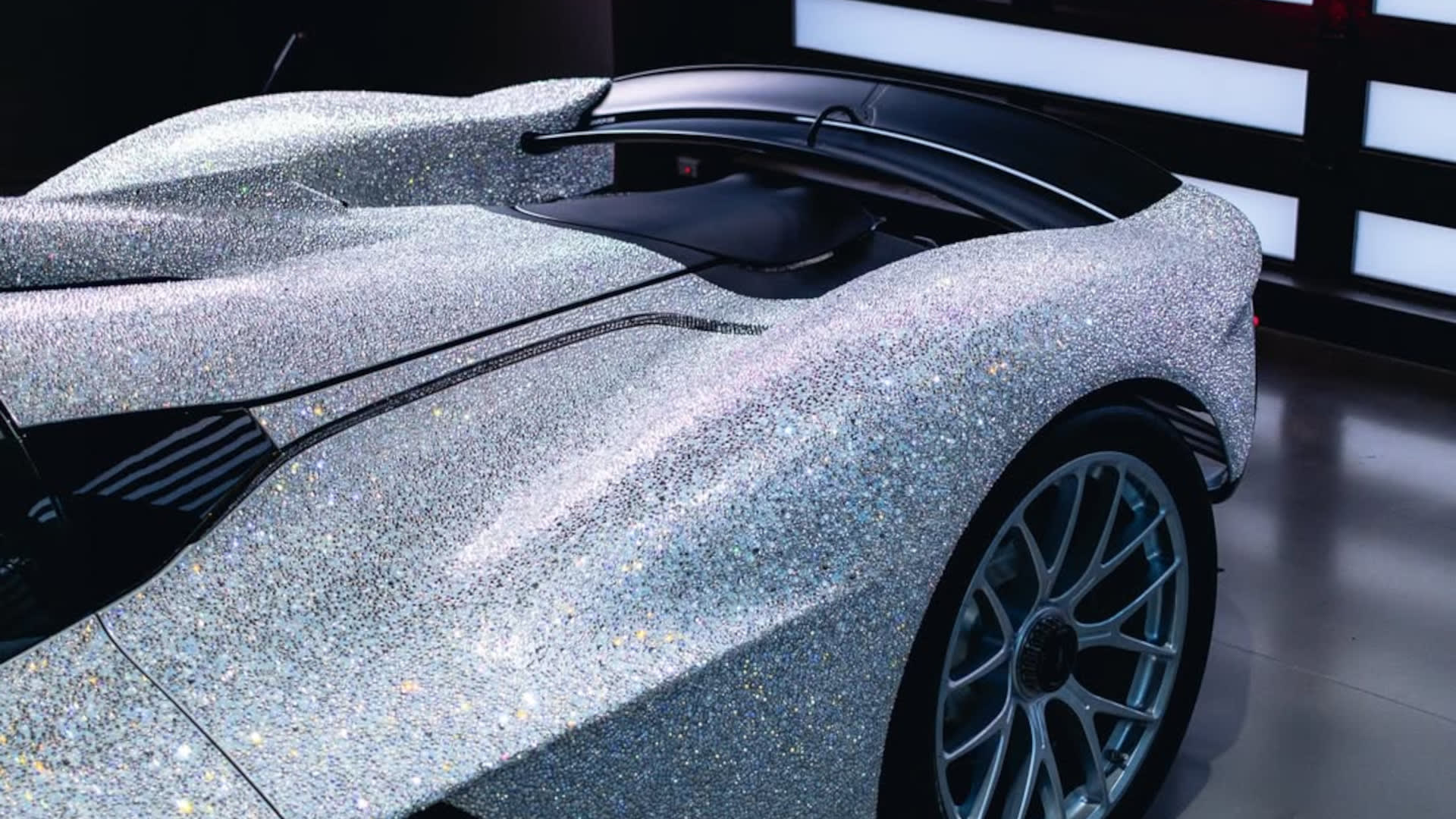 Aston Martin Valkyrie Spider Bedazzled With Over 300,000 Rhinestones ...