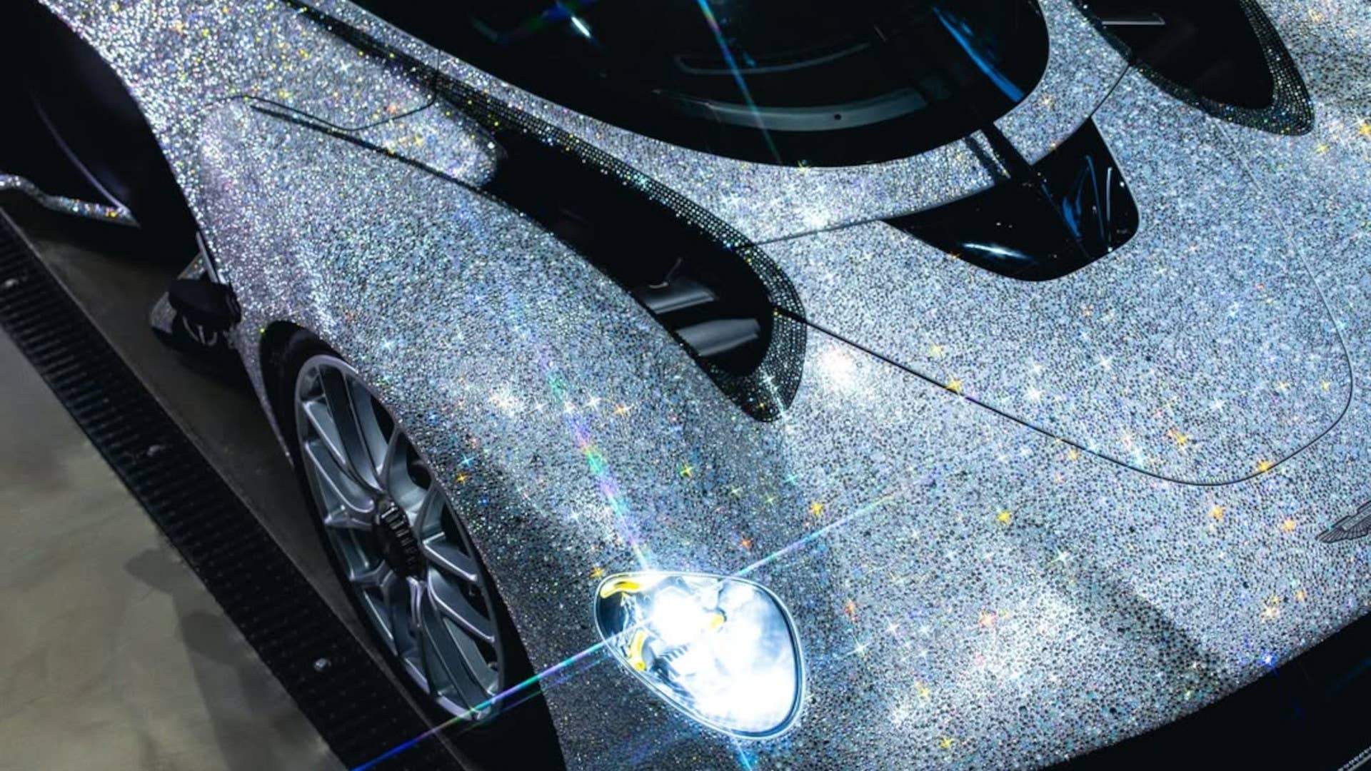 Aston Martin Valkyrie Spider Bedazzled With Over 300,000 Rhinestones ...